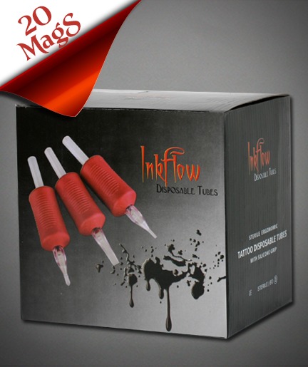 25mm Ink Flow Tubes Disposable Box of 20 - Pulse Tattoo